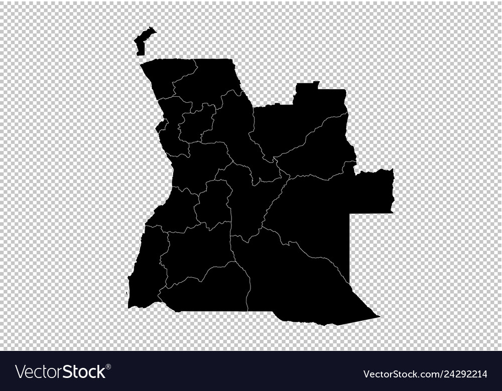 Angola map - high detailed black Royalty Free Vector Image Angola map - high detailed black Royalty Free Vector Image