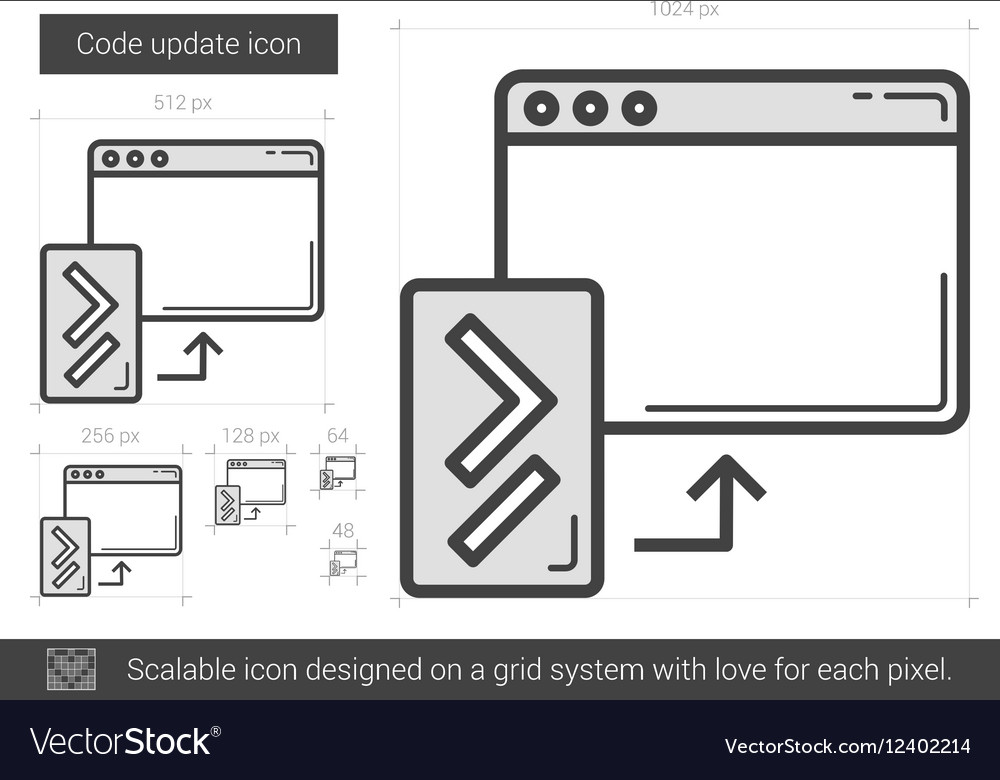 Code update line icon Royalty Free Vector Image