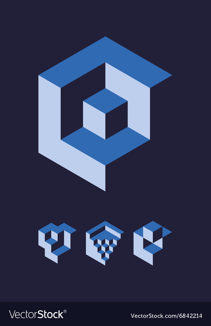 Cubic objects Royalty Free Vector Image - VectorStock