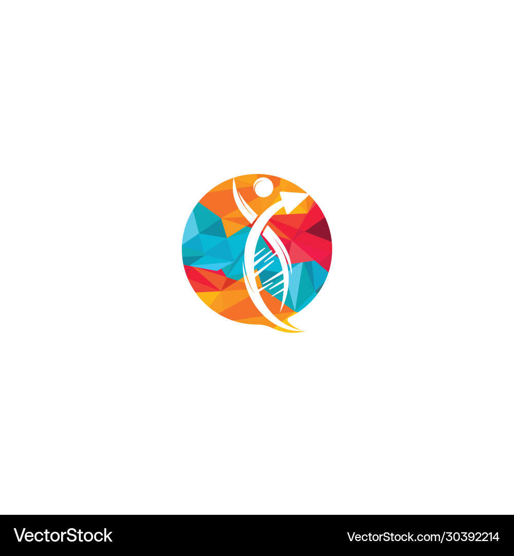 Human dna and genetic logo design Royalty Free Vector Image