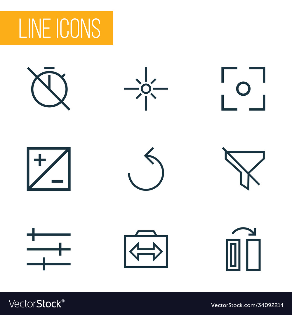 Image icons line style set with mode sparkle Vector Image