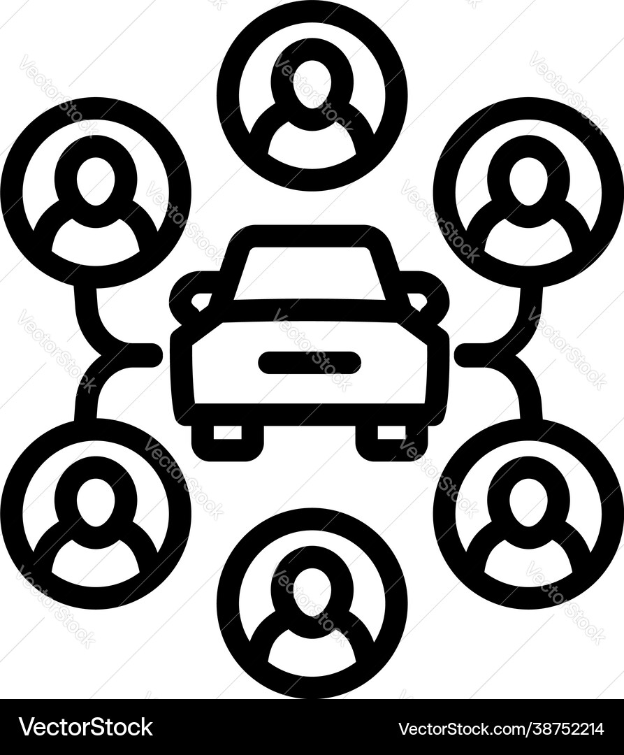 Scheme car sharing icon outline style Royalty Free Vector