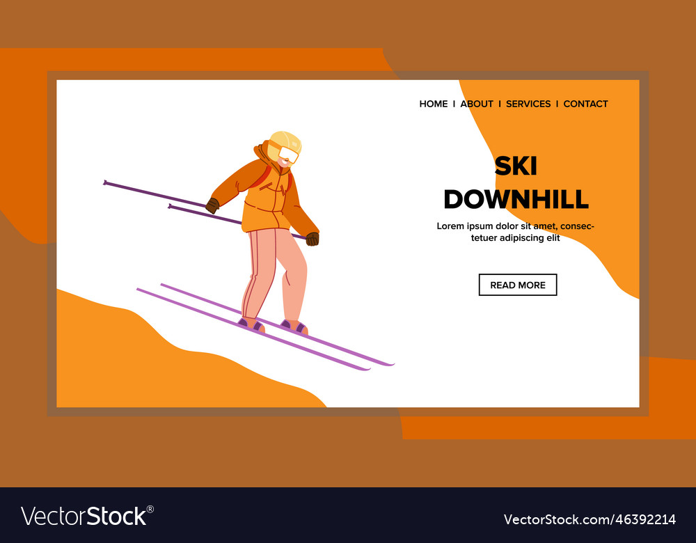 Ski downhill Royalty Free Vector Image - VectorStock