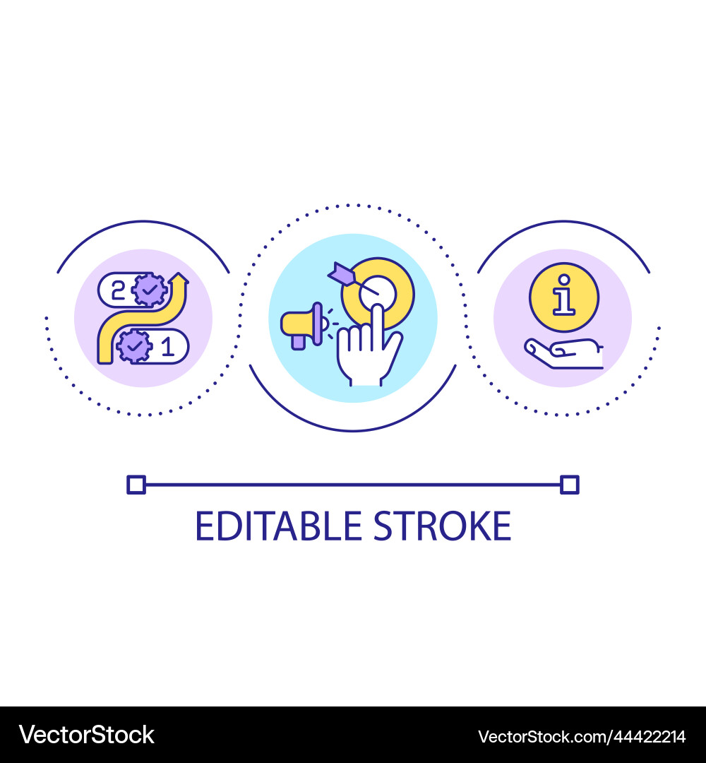 Target objectives loop concept icon Royalty Free Vector