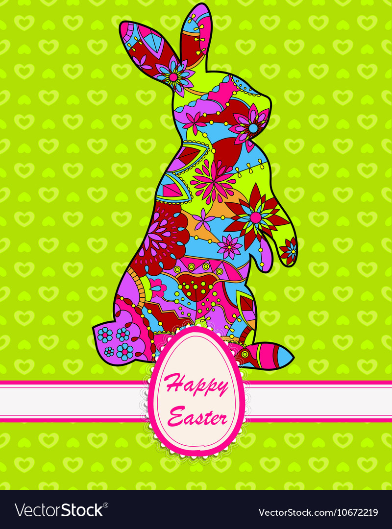 Background with easter rabbit Royalty Free Vector Image