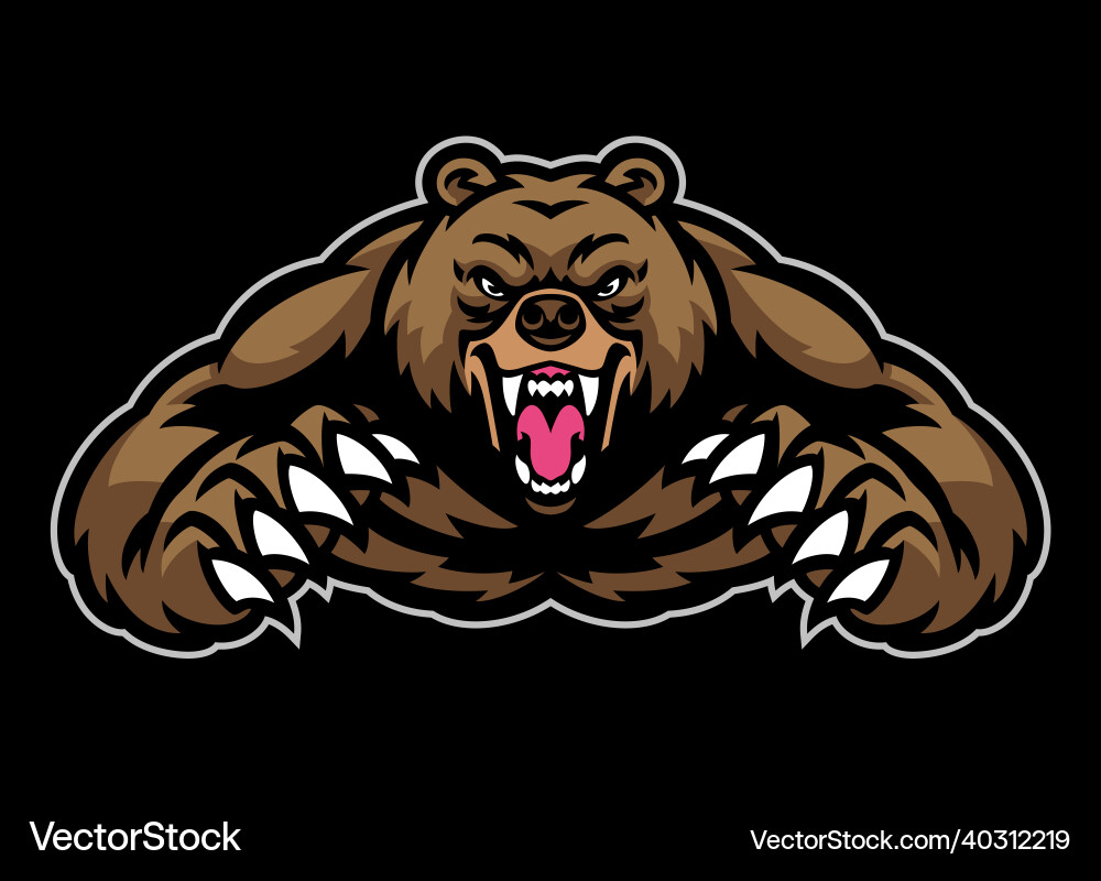 Big grizzly bear mascot logo Royalty Free Vector Image