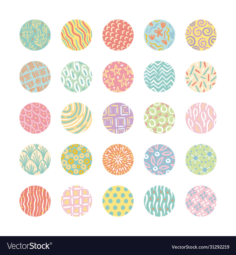 Bundle organic patterns set Royalty Free Vector Image