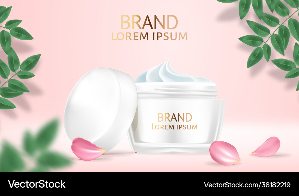Cosmetics white cream and spray moisturizer Vector Image