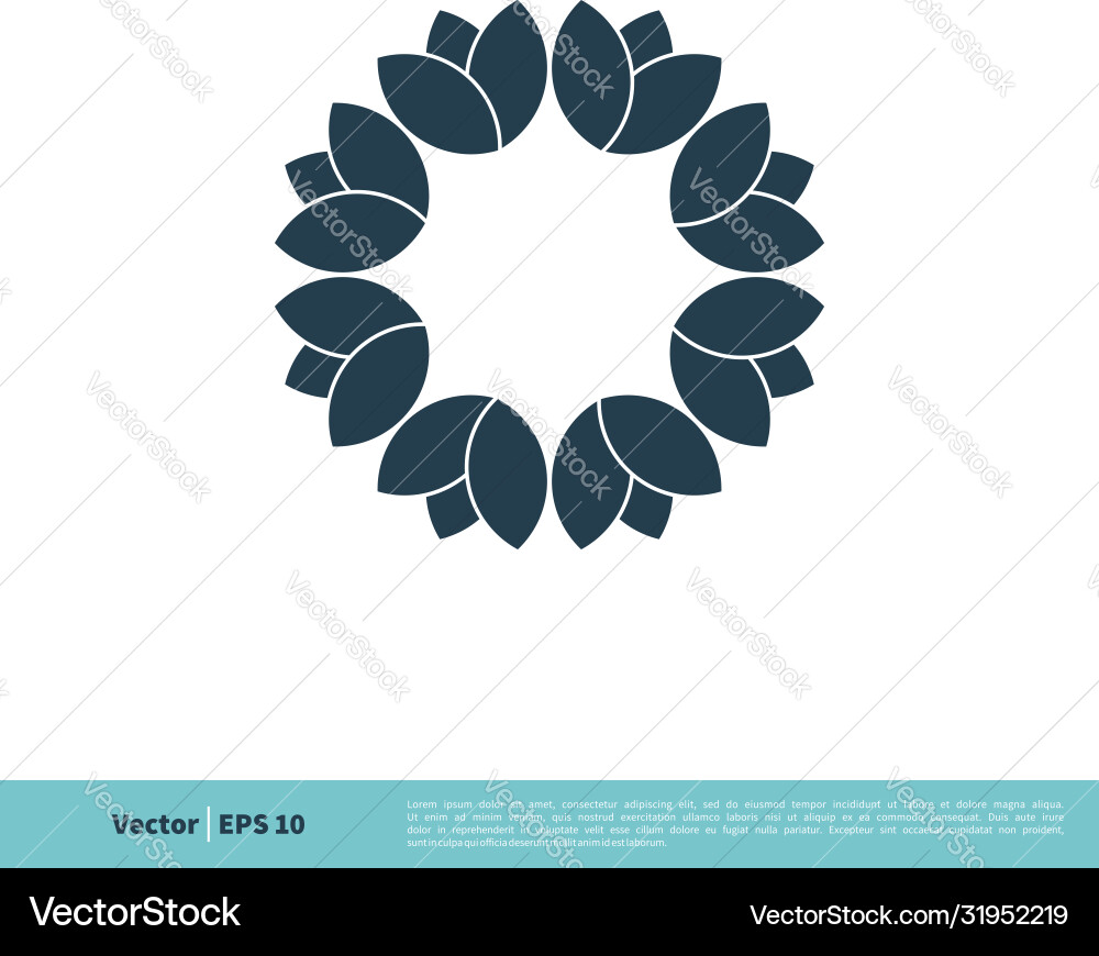 Ornamental flower border frame icon logo Vector Image