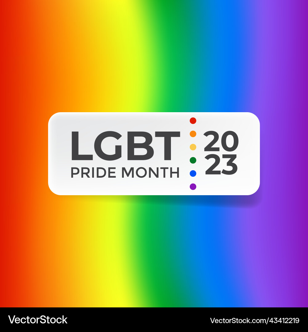 Pride month 2023 square banner with gradient Vector Image