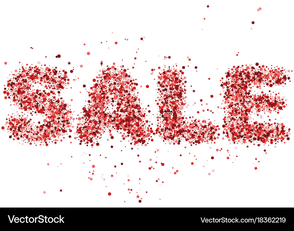 Sale lettering from red glitter Royalty Free Vector Image
