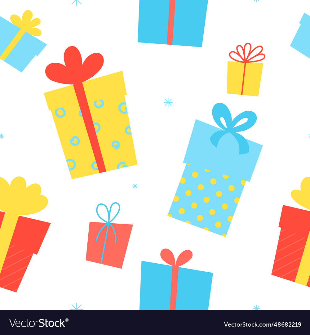 Seamless pattern with gift boxes Royalty Free Vector Image