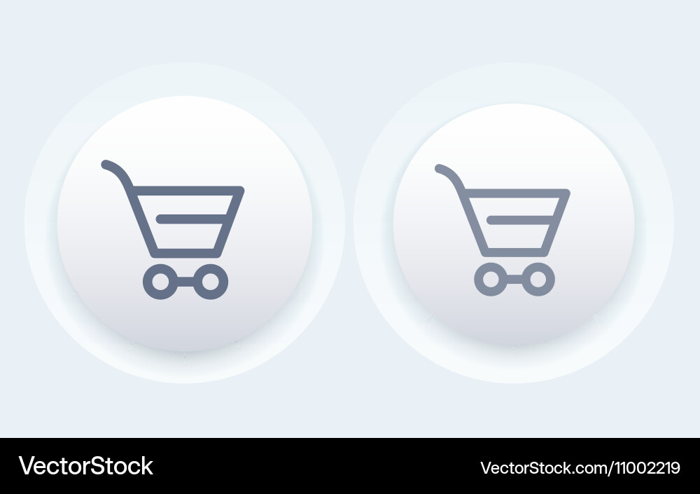 Shopping cart line icon modern button Royalty Free Vector