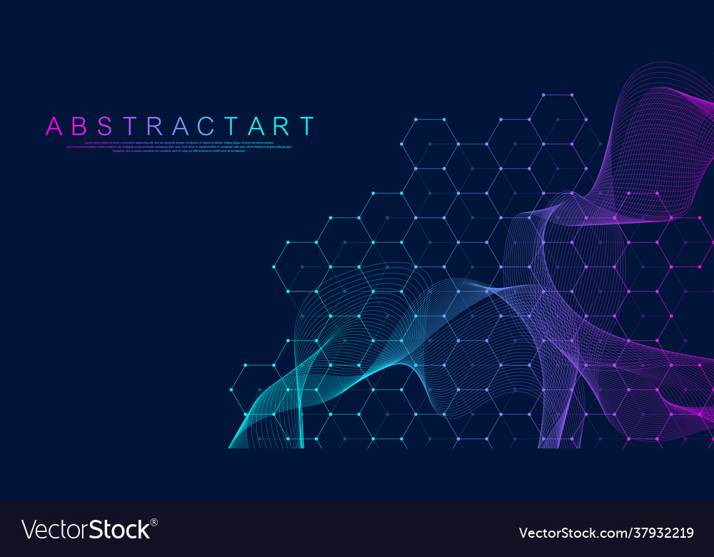 Technology abstract lines and dots connect Vector Image