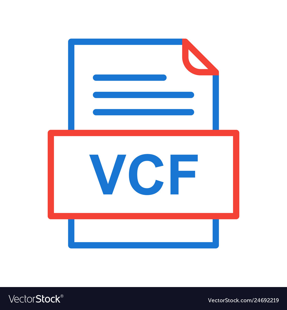 Vcf file document icon Royalty Free Vector Image
