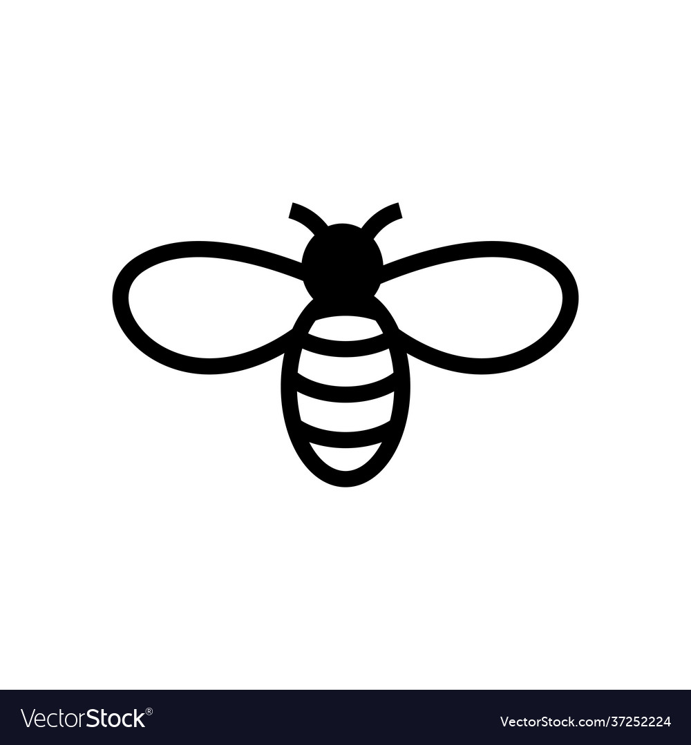 Bee icon design template Royalty Free Vector Image