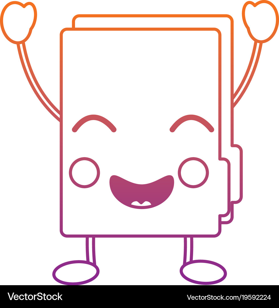 Happy file folder kawaii icon image Royalty Free Vector