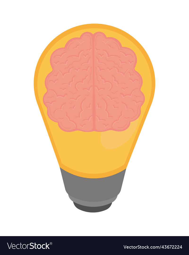 Mental health day brain bulb Royalty Free Vector Image