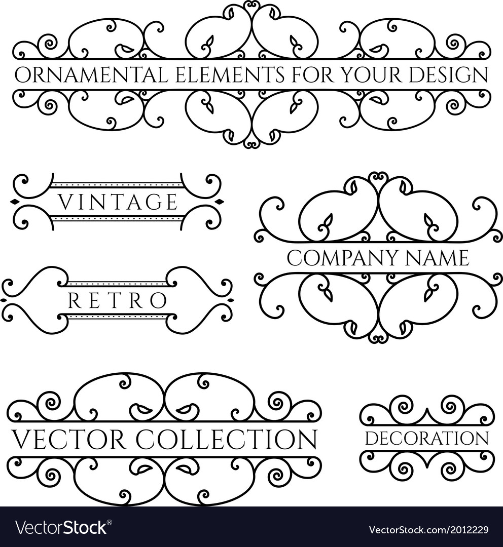 Calligraphic design elements Royalty Free Vector Image