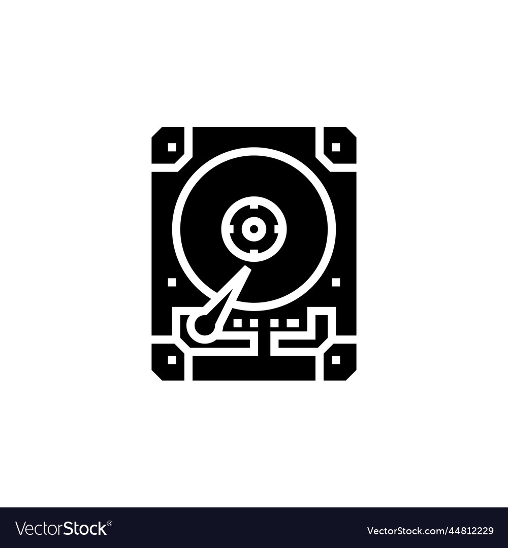 Hard disk icon computer component icon solid Vector Image