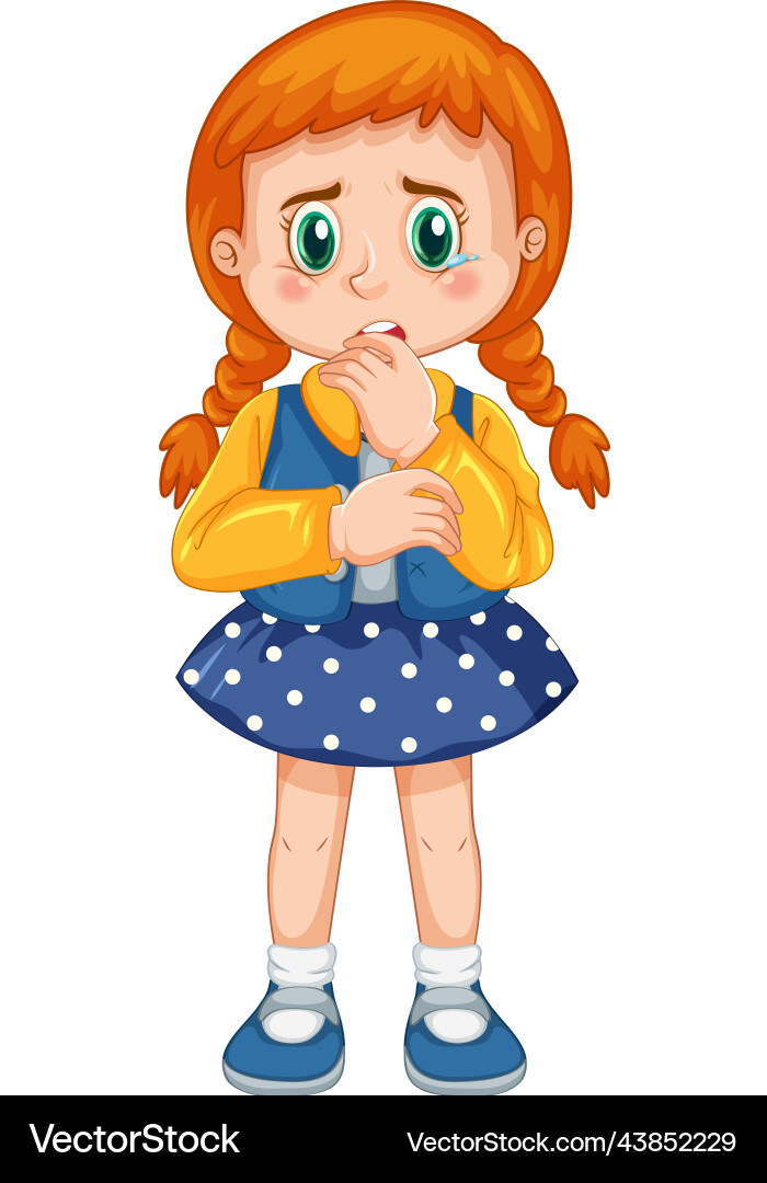 Sad girl with face expression Royalty Free Vector Image