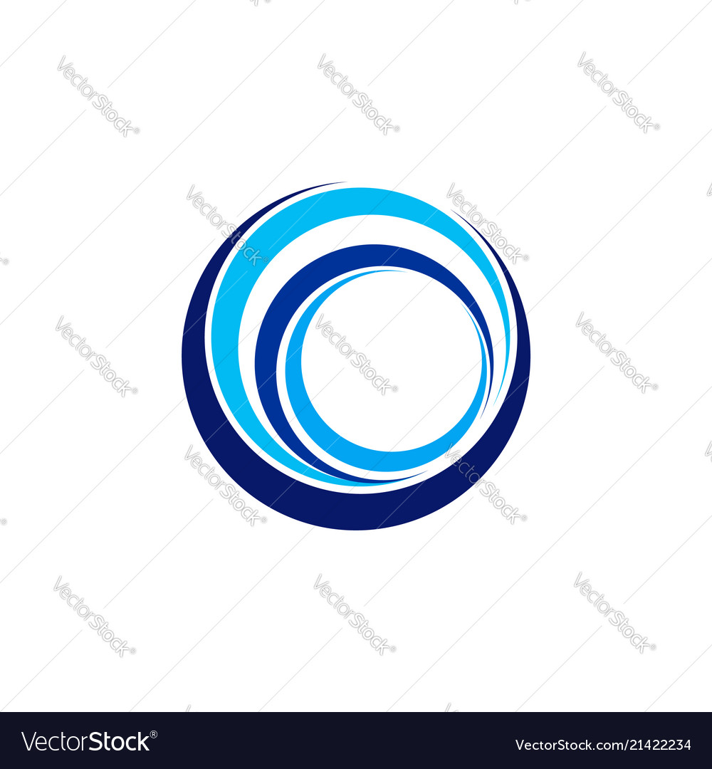 Circle wave logo abstract elements sphere wind Vector Image