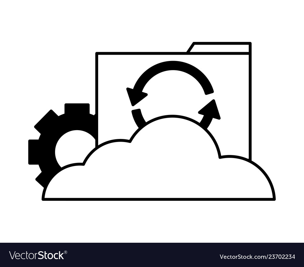 Cloud computing folder file reload setting Vector Image