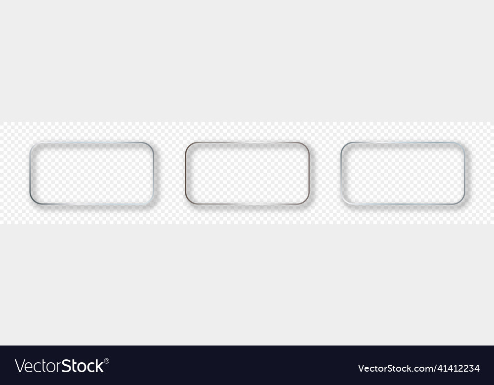 Silver glowing rounded rectangular frame Vector Image