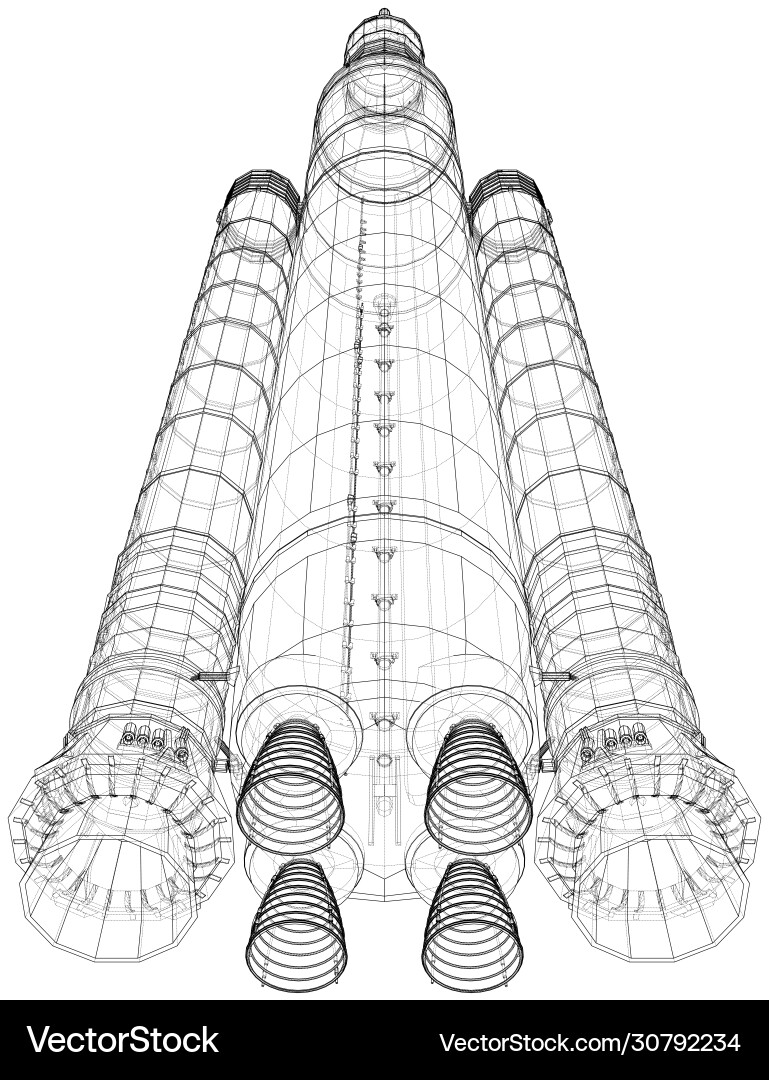 Space rocket concept outline Royalty Free Vector Image