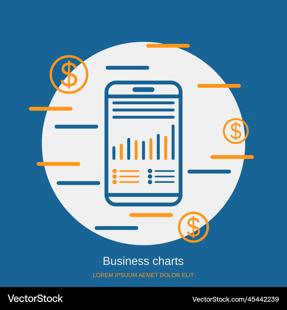 Business charts financial statistics concept Vector Image