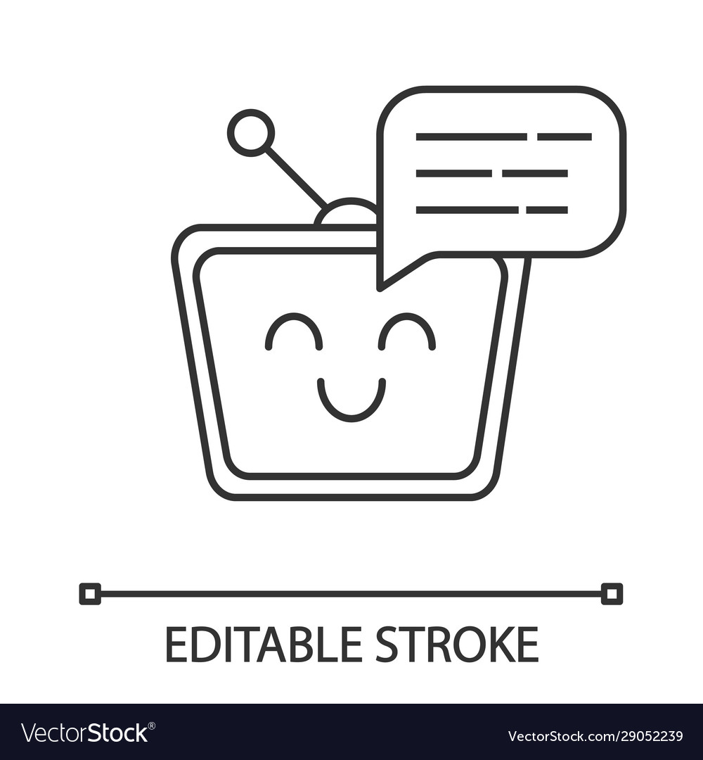 Chatbot message linear icon Royalty Free Vector Image