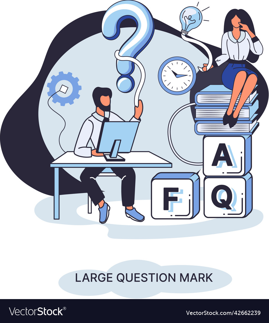 Ladge question mark problem and solution concept Vector Image