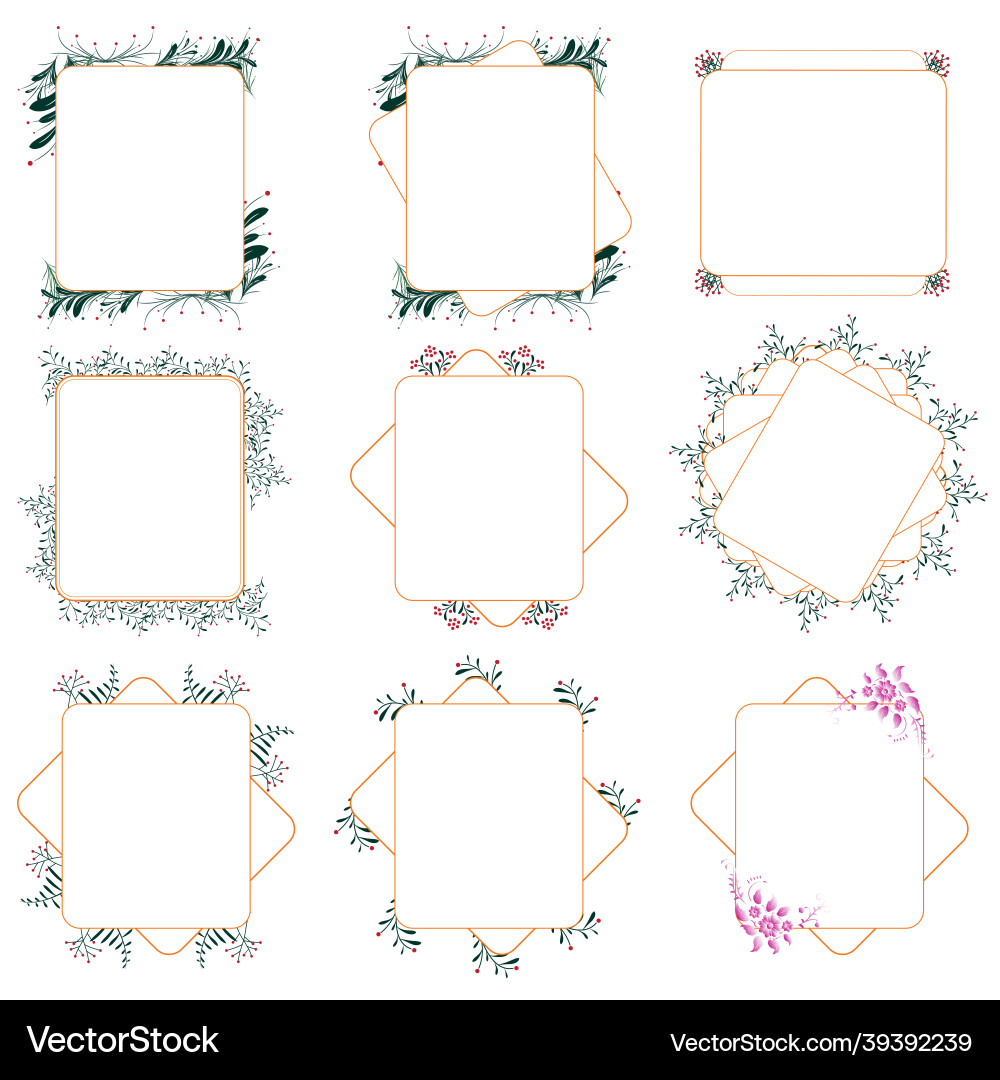 Round shape floral design border Royalty Free Vector Image