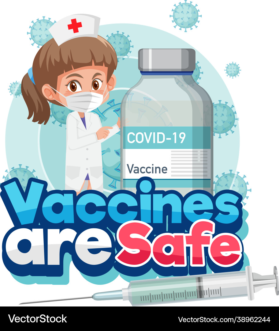 Coronavirus vaccination concept with cartoon Vector Image
