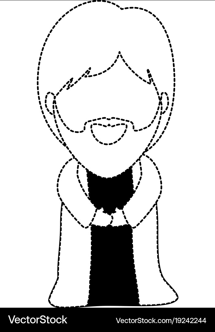 Cute saint joseph character Royalty Free Vector Image