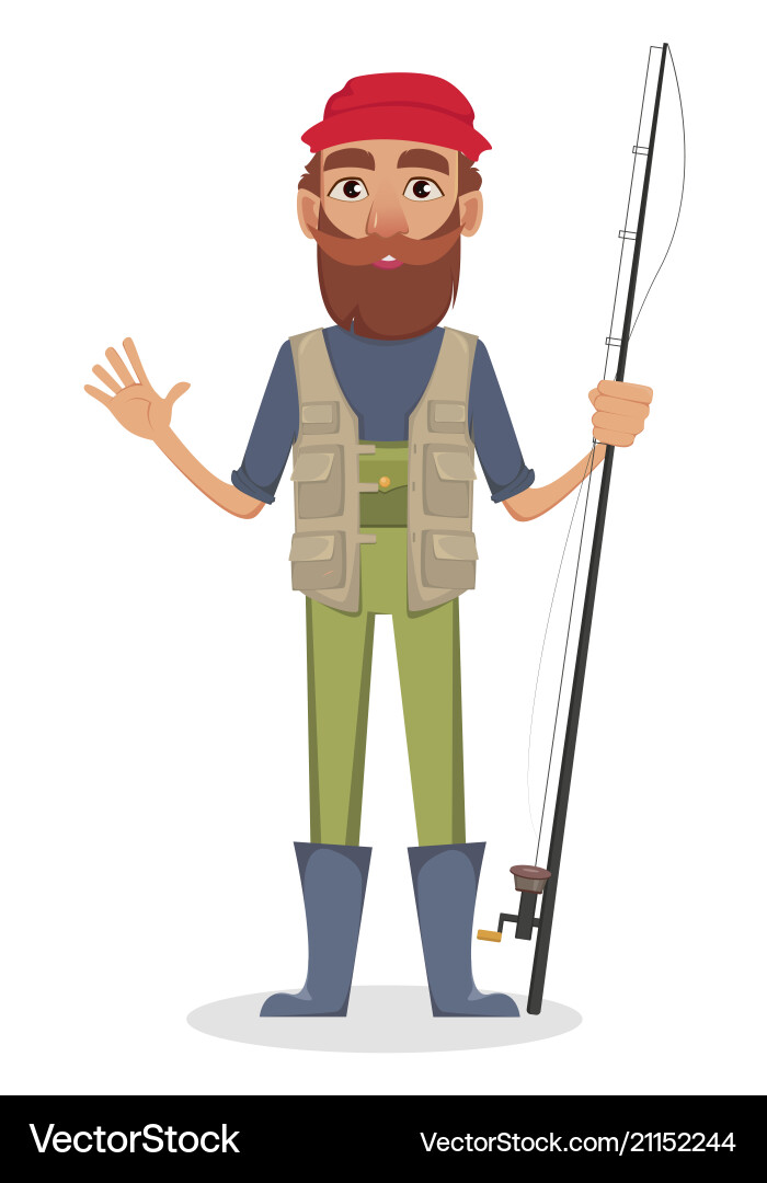 Fisher cartoon character Royalty Free Vector Image
