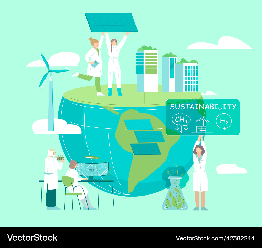 Group of scientists working on futuristic projects