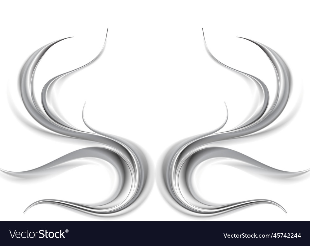 Metallic abstract waves on white background Vector Image Metallic abstract waves on white background Vector Image