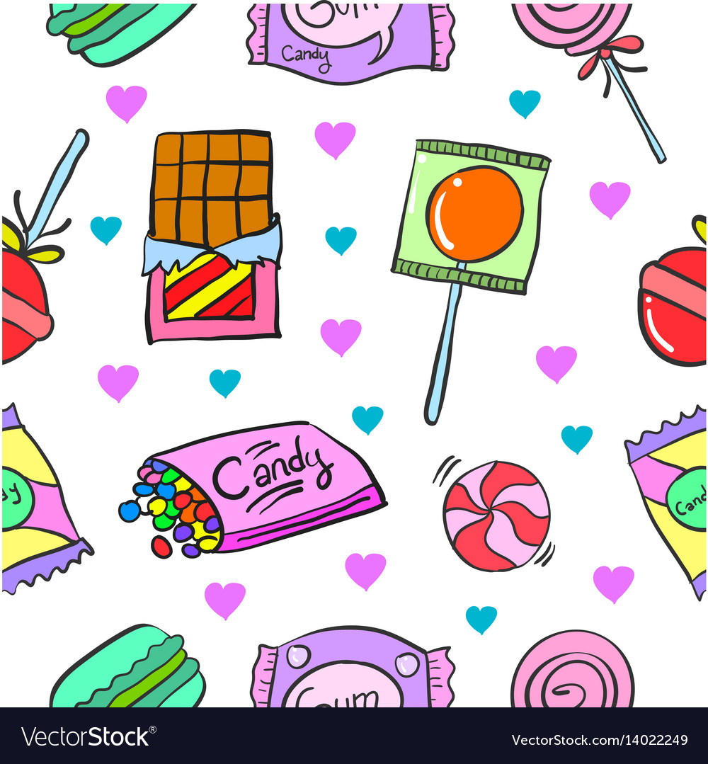 Collection stock of candy cute design doodles Vector Image Collection stock of candy cute design doodles Vector Image