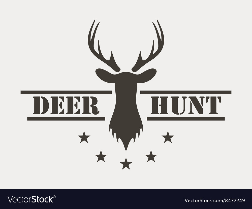 Deer Hunt Hunting Club Logo In Vintage Style Vector Image deer-hunt-hunting-club-logo-in-vintage-style-vector-image