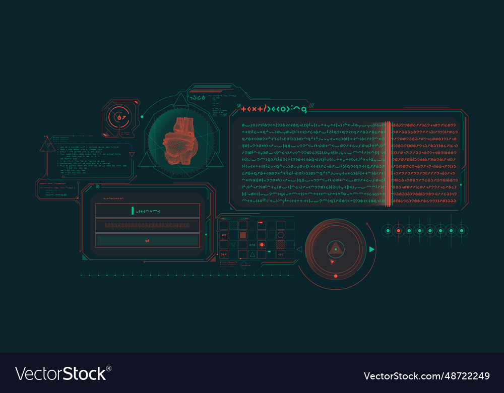 Sci-fi hud interface for data research Royalty Free Vector