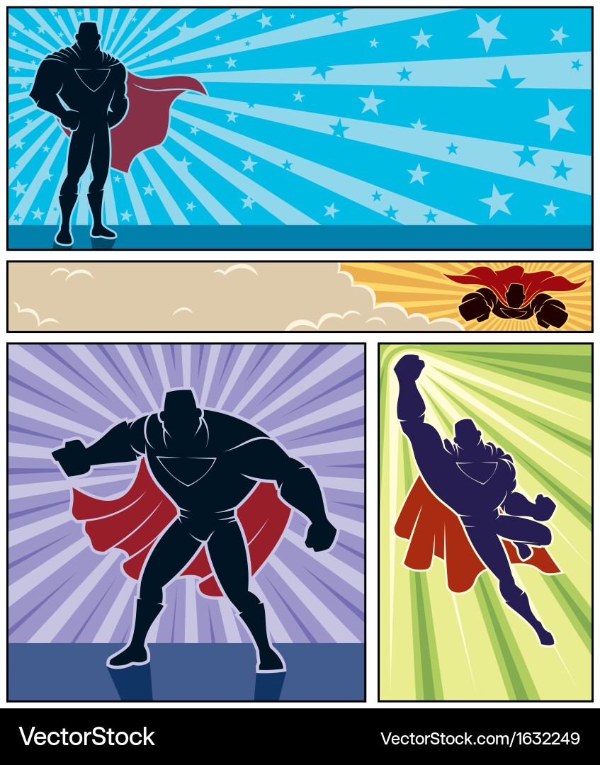 Superhero banners Royalty Free Vector Image - VectorStock