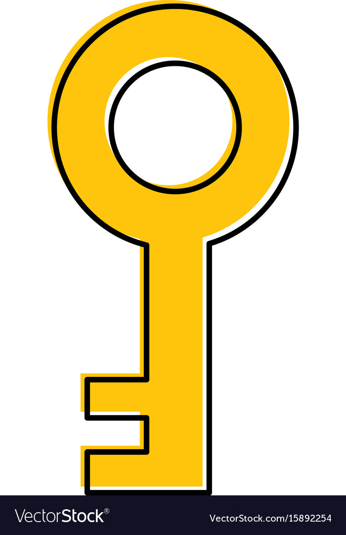 Antique key isolated icon Royalty Free Vector Image