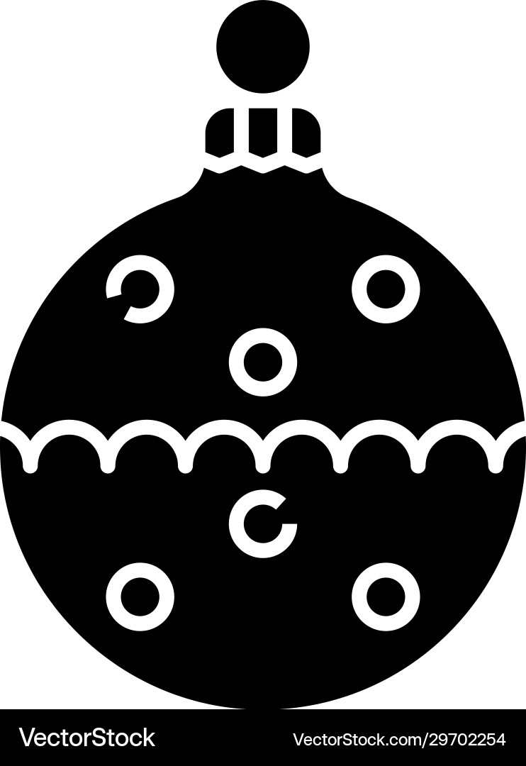 Christmas toy black icon concept Royalty Free Vector Image