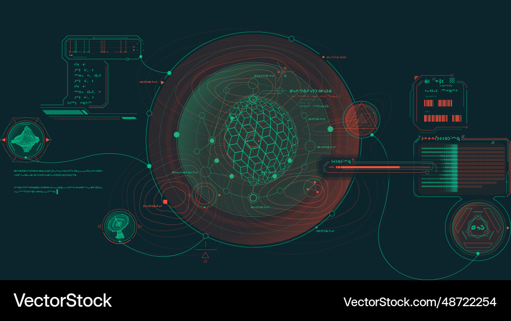 Exploration interface by sci-fi infographics Vector Image