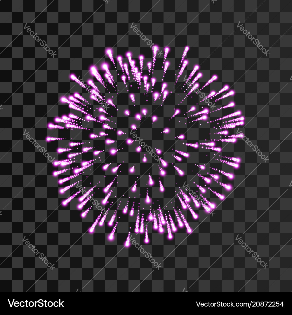 Firework pink sparkle isolated transparent Vector Image