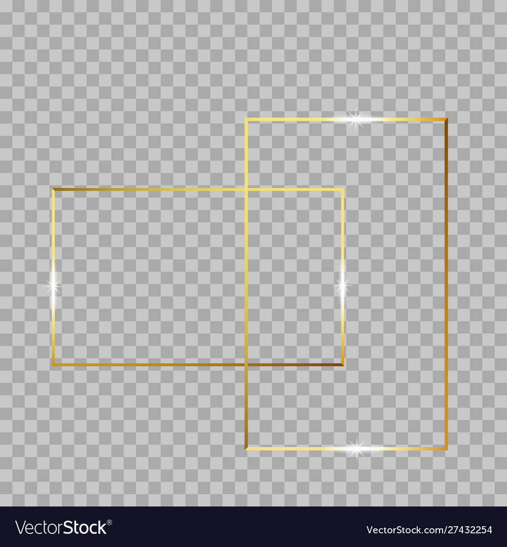 Gold shiny glowing vintage frame isolated Vector Image Gold shiny glowing vintage frame isolated Vector Image