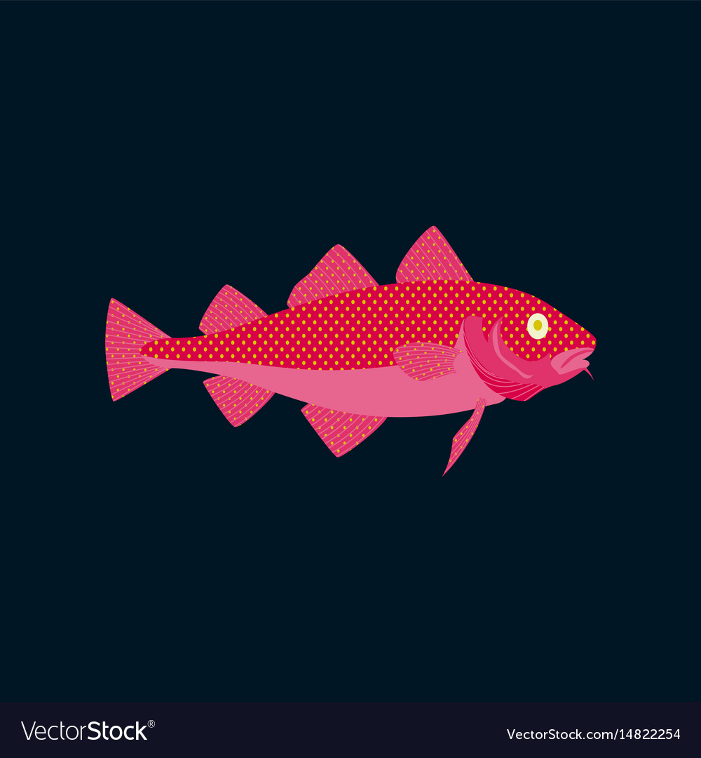 In flat style cod Royalty Free Vector Image - VectorStock