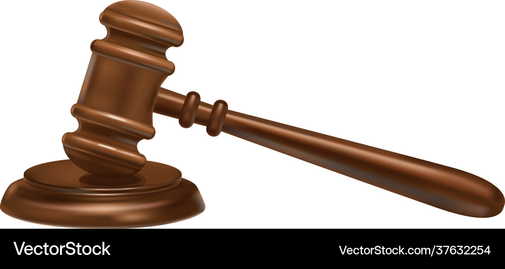 Judge gavel hammer composition Royalty Free Vector Image
