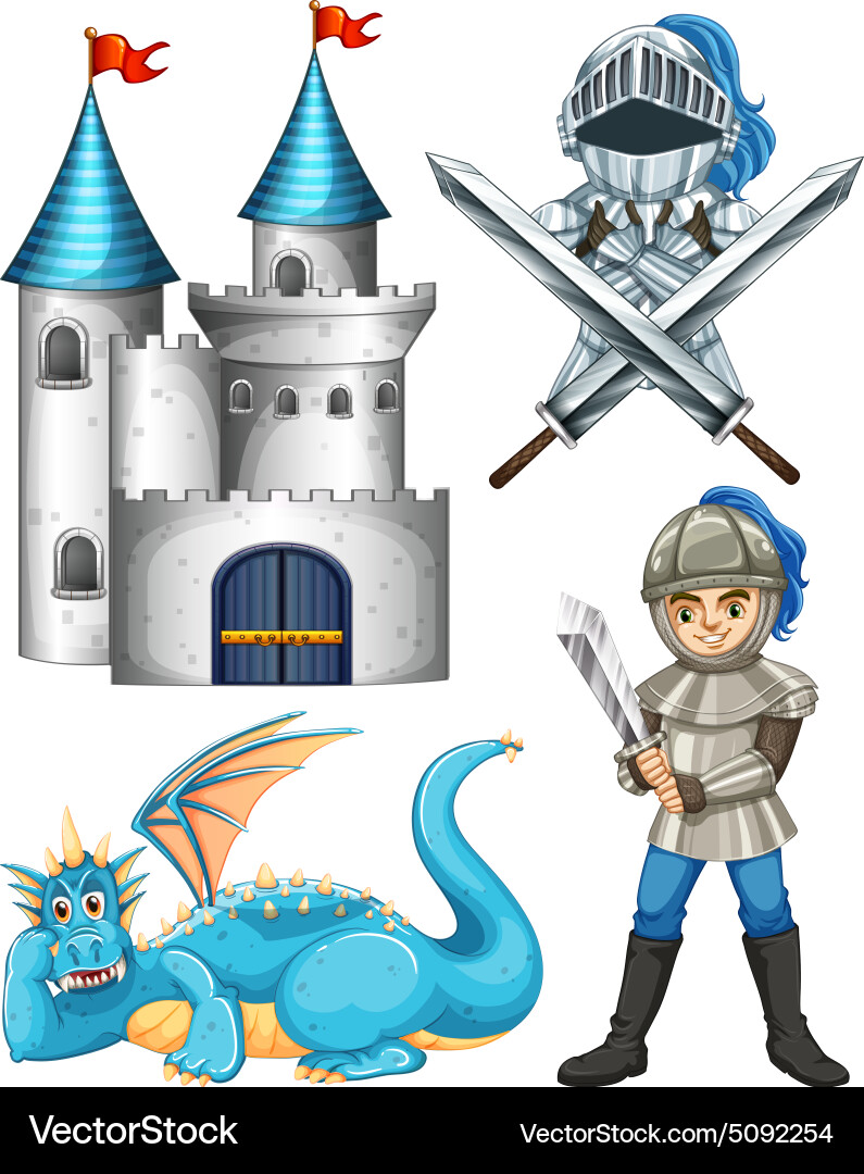 Knight and dragon Royalty Free Vector Image - VectorStock